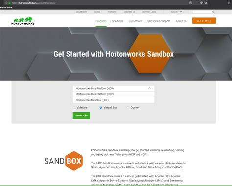 solved need to download hdp sandbox for virtual box cloudera