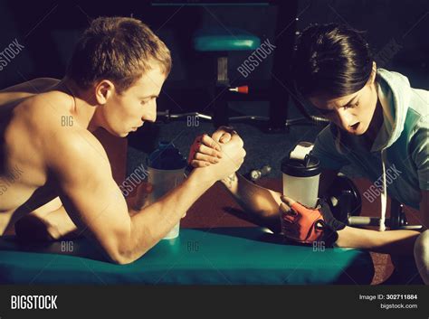 Arm Wrestling Couple Image And Photo Free Trial Bigstock