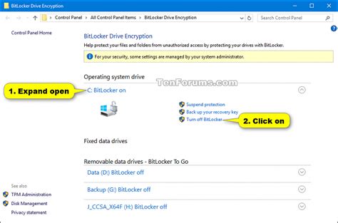 Turn On Or Off Bitlocker For Operating System Drive In Windows 10