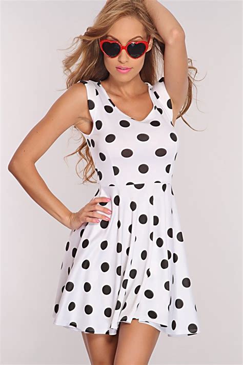 White Black Polka Dot Dress Fashion Dresses Black Polka Dot Dress