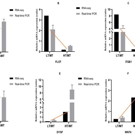 Validation Of Degs With Qrt Pcr Relative Mrna Expression Level
