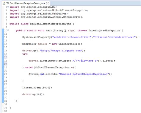 selenium by arun nosuchelementexception webdriver exception