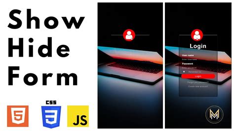 how to create login form in html and css show and hide form using