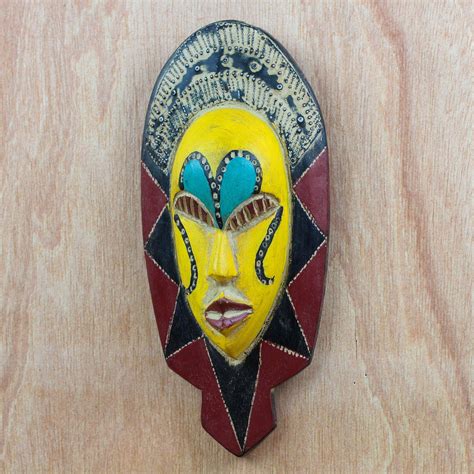 Colorful Sese Wood African Mask From Ghana Loving Thandi Novica