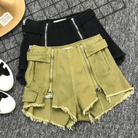2019 Summer Women Tassel Hot Short Wide Leg Zipper Open Crotch Sexy