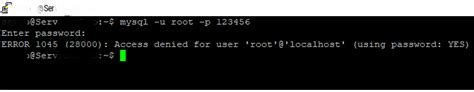mysql 1045 access denied for user root localhost using