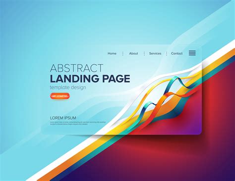 abstract ribbon landing page design 676270 vector art at vecteezy