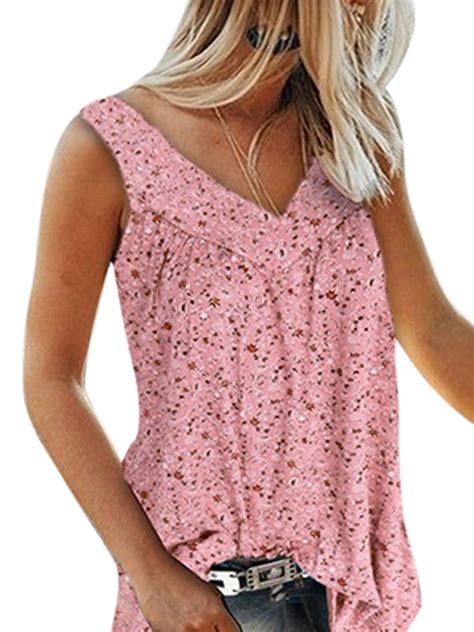 Plus Size Women Loose Tank Tops Vest Blouse Cami Camisole Casual Beach