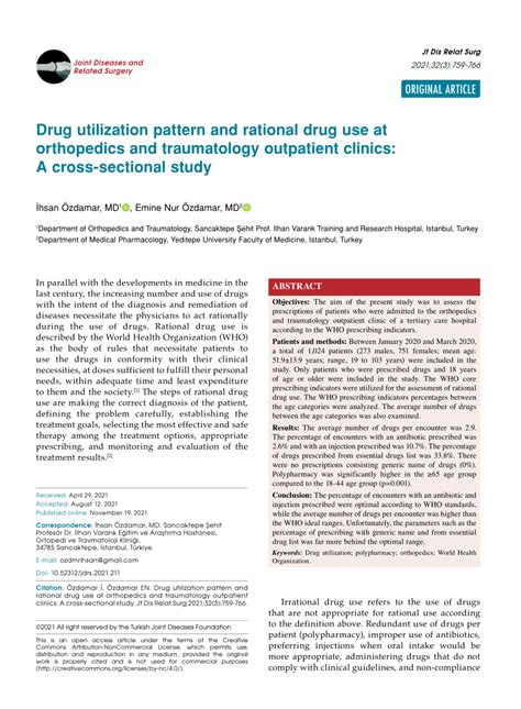 Pdf Drug Utilization Pattern And Rational Drug Use At Orthopedics And