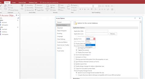 how to create a main menu in access 2016 using vba