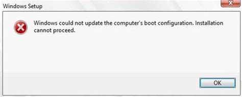 windows could not update the computer s boot configuration martinez