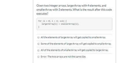 answered given two integer arrays largerarray… bartleby