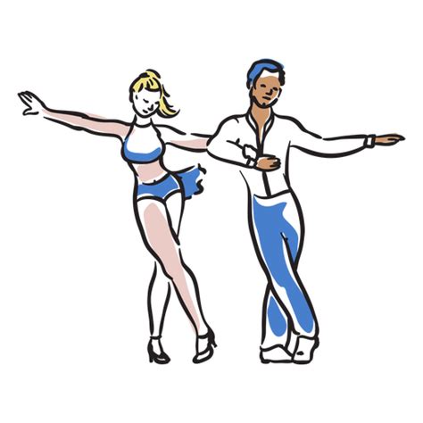 Design Png E Svg De Movimentos De Dança De Casal De Traços De Cor De