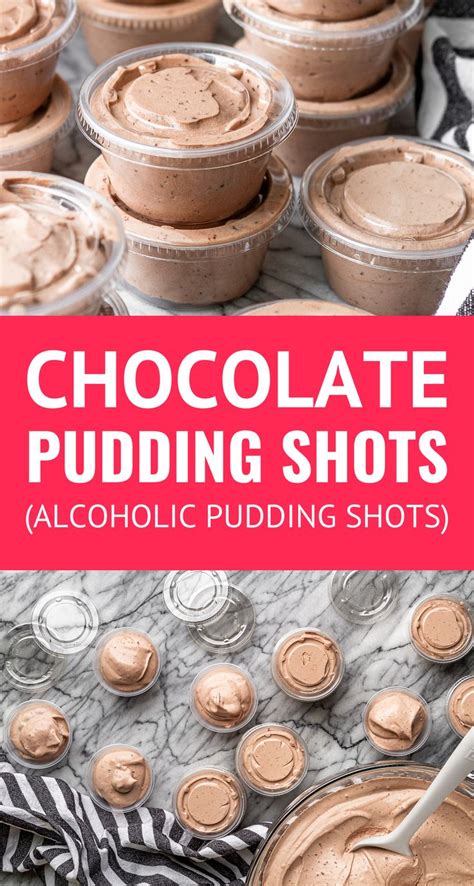 Chocolate Pudding Shots With Text Overlay Reading Chocolate Pudding