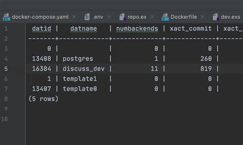 postgresql the number of connections to my docker postgres database
