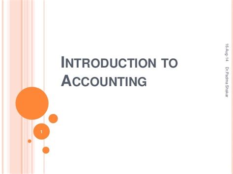 Ppt 1 Introduction To Accounting