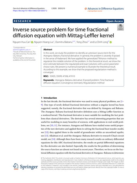 Pdf Inverse Source Problem For Time Fractional Diffusion Equation
