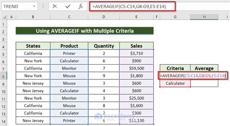 how to use excel averageif with multiple criteria 5 examples