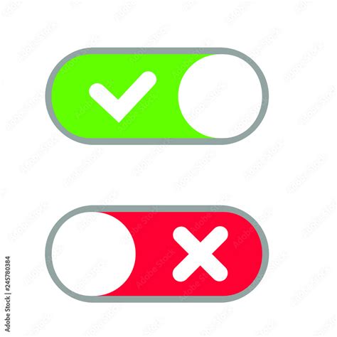 toggle button switch off or turn on slider icons for vector flat web