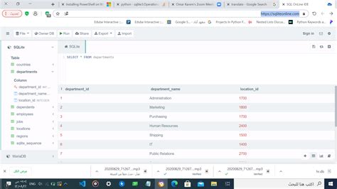 python sqlite3 operationalerror no such table departments stack