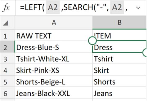 excel formula to split text after space