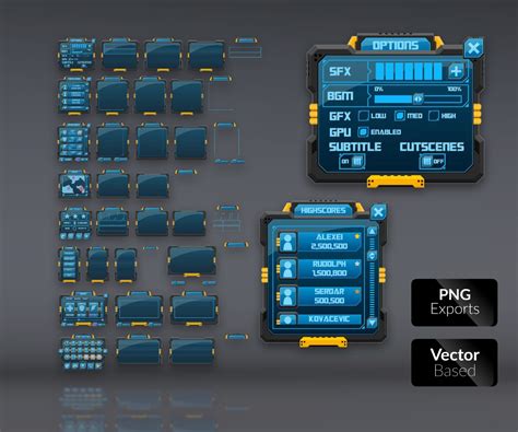 gui collection sci fi game art partners