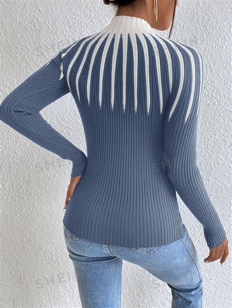 Shein Mulvari Colourblock Mock Neck Jumper Shein Uk