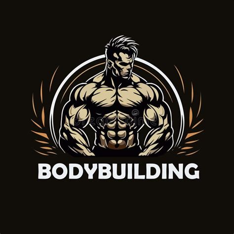 Fitness Gym Badge Or Emblem Vector Illustration Man Bodybuilder
