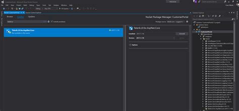 nuget package telerik ui for aspnet core trial not found in ui for asp