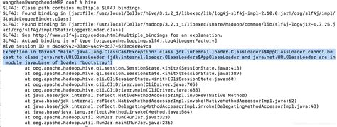 mac启动hive时报：exception in thread “main“ java lang classcastexception的解决