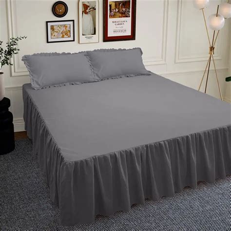 Solid Color Bed Skirt Ruffled Bed Skirt 1pcs Cover Bedroom Bed Cover