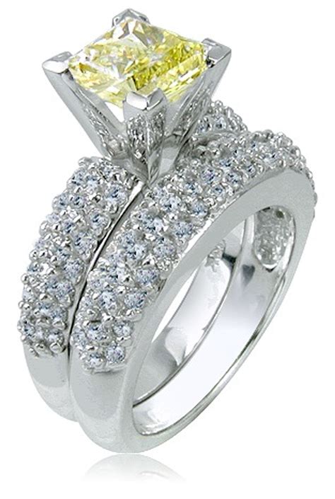 Designer Wedding Sets Lab Grown Diamond Look Cubic Zirconia