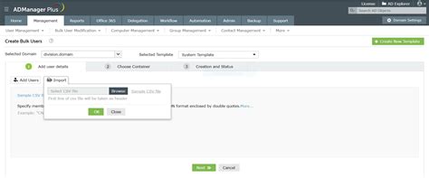active directory bulk user management create update move and delete