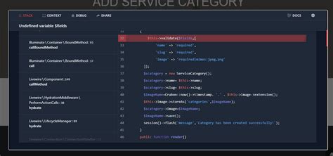backend how to solve undefined variable fields error issue