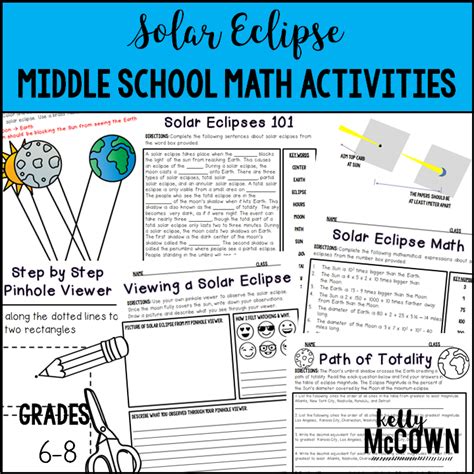 Math Worksheet For Solar Eclipse