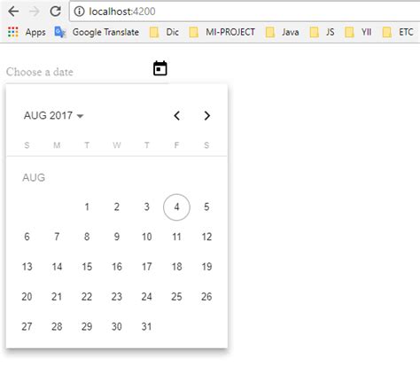 angular 4 material datepicker is not opening at correct position