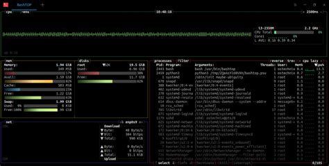 monitor system resources with bashtop and bpytop in linux