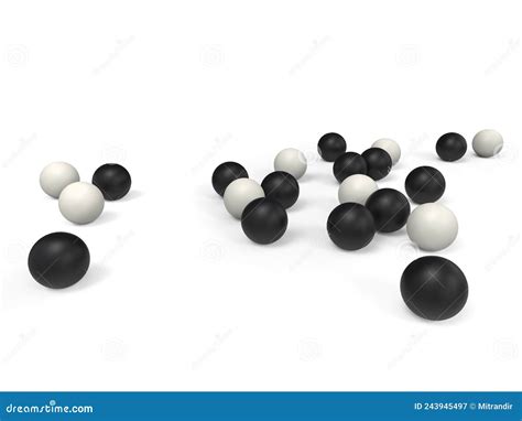 Bolas Negras Y Blancas Con Fondo Blanco Stock De Ilustración