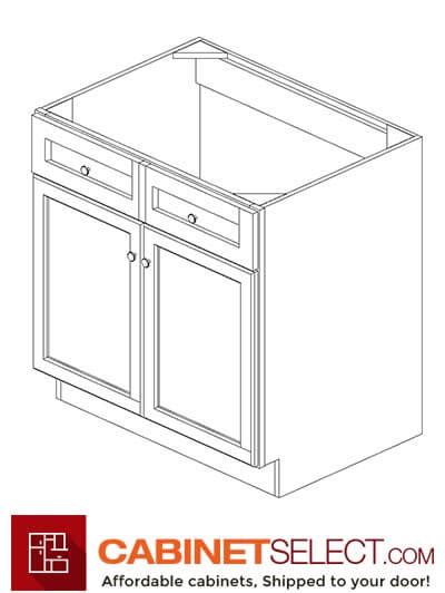 Aw Sb33b Ice White Shaker 33 2 Door Sink Base Cabinet