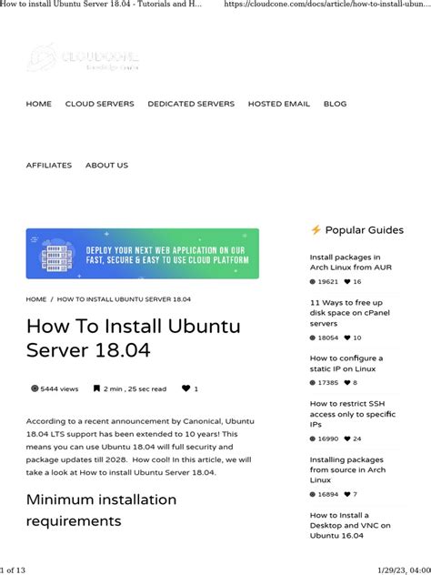 How To Install Ubuntu Server 18 04 Tutorials And How To Cloudcone
