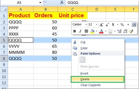 how to remove duplicate rows in excel