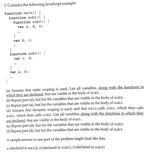 solved 2 consider the following javascript example
