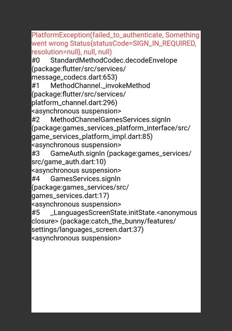 dart flutter loader stuck platformexception failed to authenticate