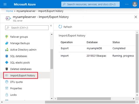 import a bacpac file to create a database in azure sql database
