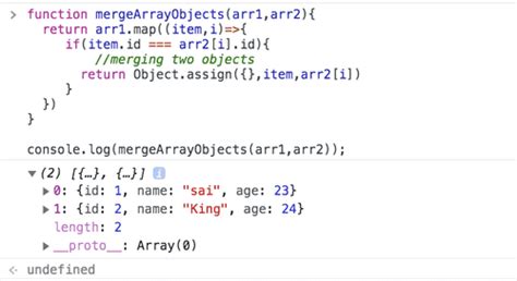 javascript merge array of objects by key es6 reactgo