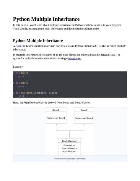 week 11 multiple inheritance mro python multiple inheritance in this