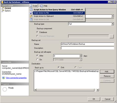 instructions for running backups for sql server express