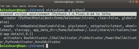how to create and activate virtual environment in linux