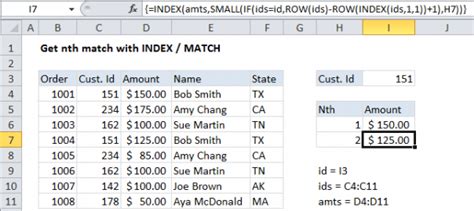 get nth match with index match in excel august 14 2021