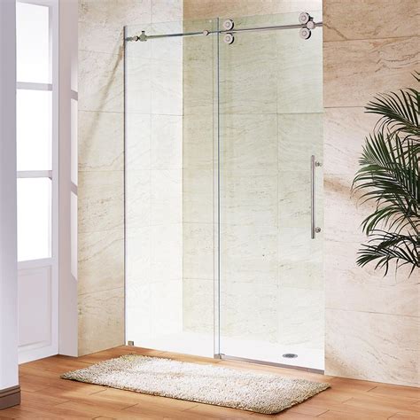 Vigo 60 In X 74 In Frameless Bypass Shower Door In Stainless Steel